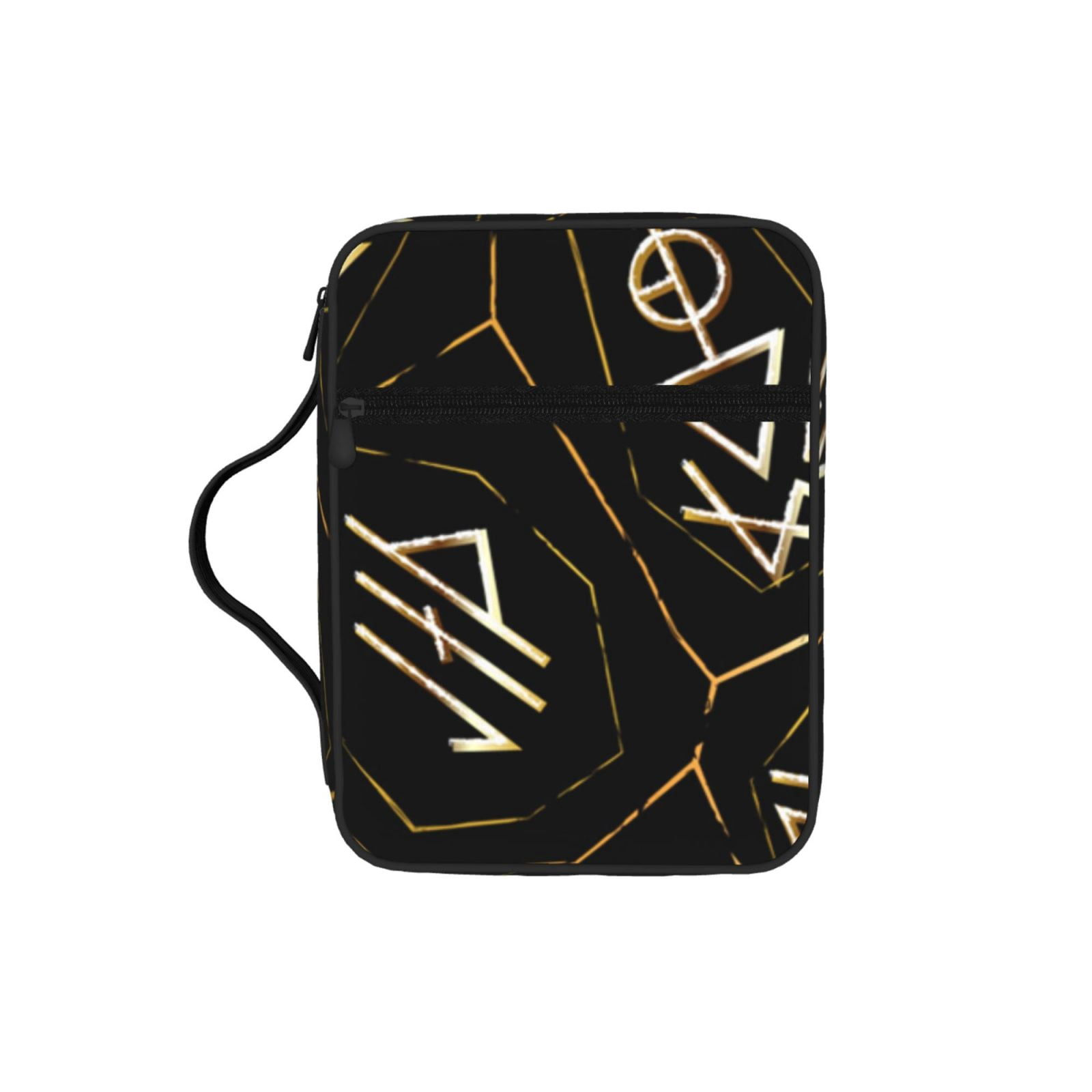 Gold Black Ancient Runes Bible Storage Bag Case with Padded Handle ...