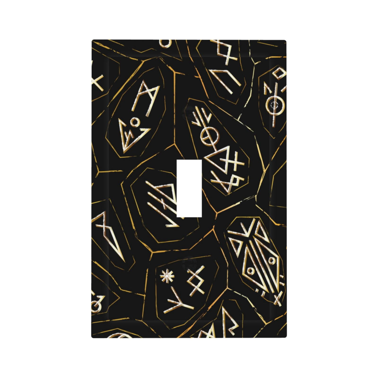 Gold Black Ancient Runes Single Toggle Wall Plate 1 Gang Decorative ...