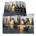 Gold Black Building Placemats for Dinning Table Set of 6, Modern Chic ...