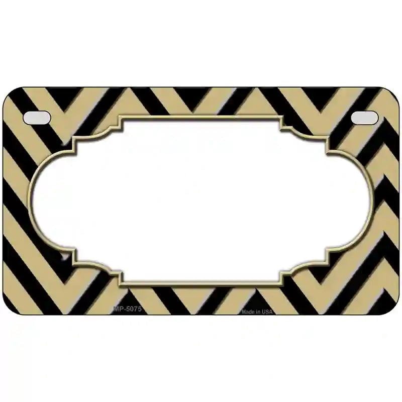 Gold Black Chevron Scallop Metal Novelty License Plate 7" x 4 ...