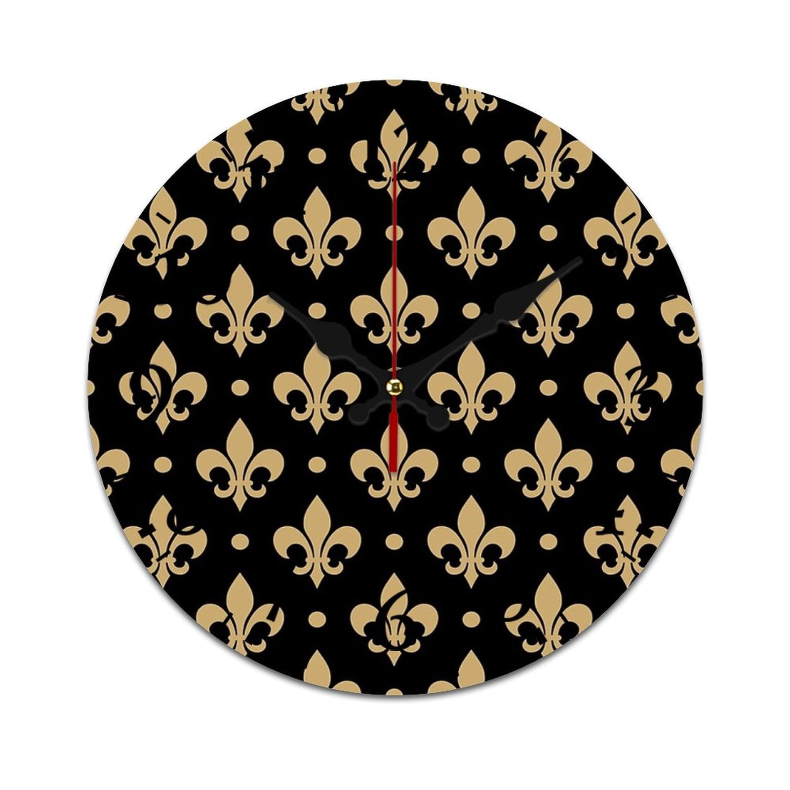 Gold & Black Fleur De Lis - Saints Fans Louisiana Wall Clock Modern ...