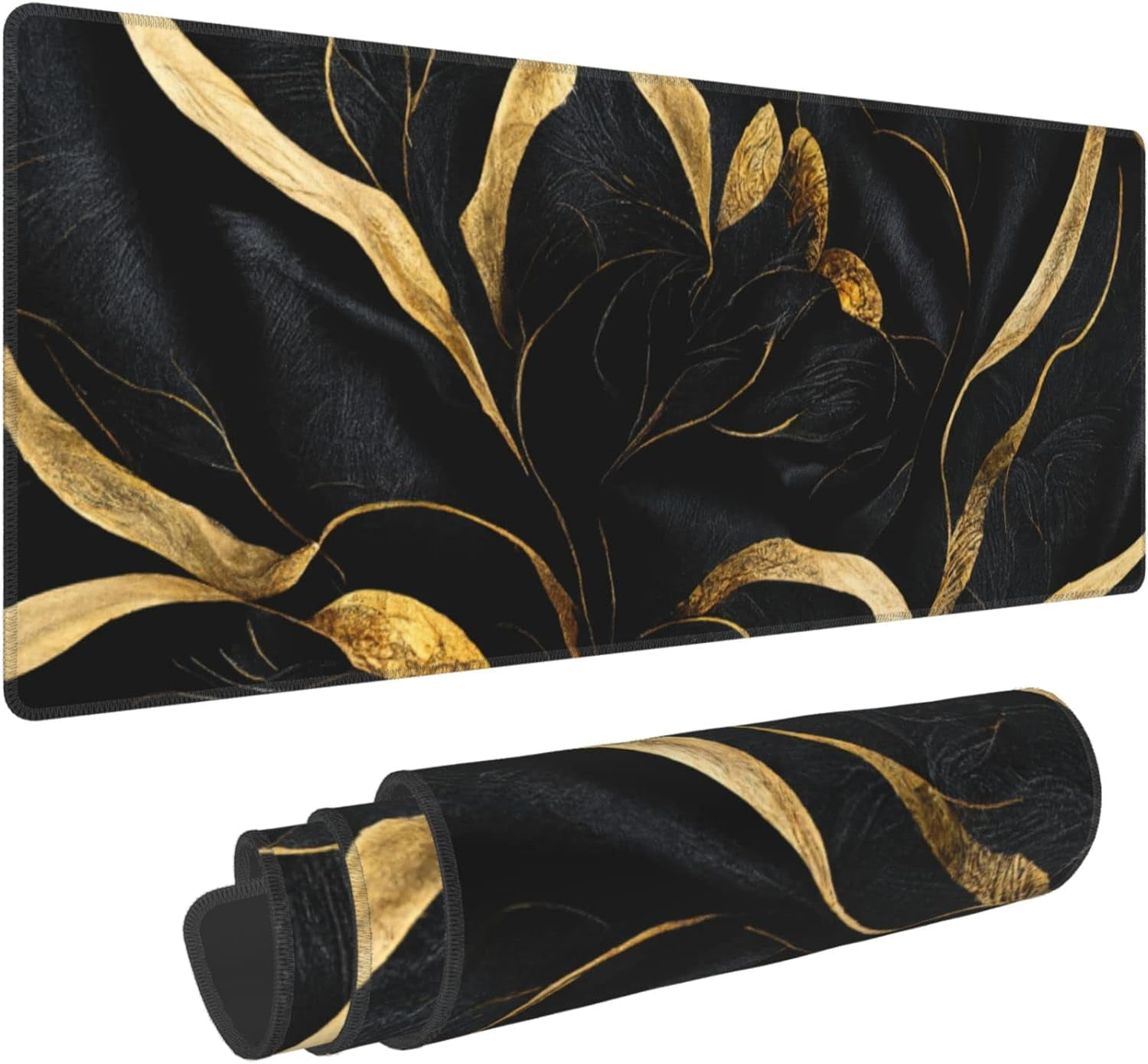 Gold Black Luxurious Floral Extended Big Mouse Pad Large,XL Gaming ...