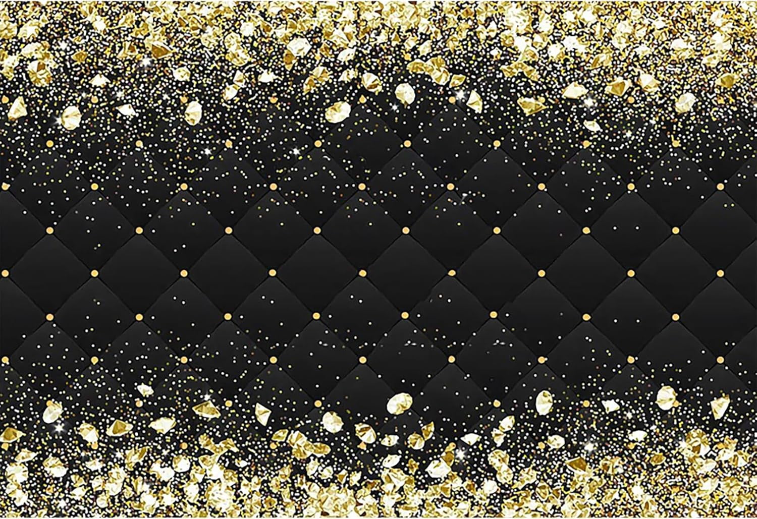 Gold and Black Royal Theme Backdrop Glittering Golden Diamonds Birthday ...