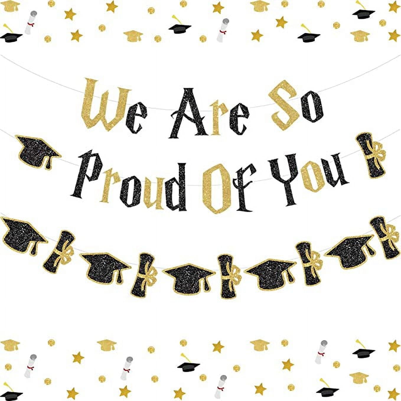 Gold and Black We are So Proud of You Banner Garland 2021 2023 ...