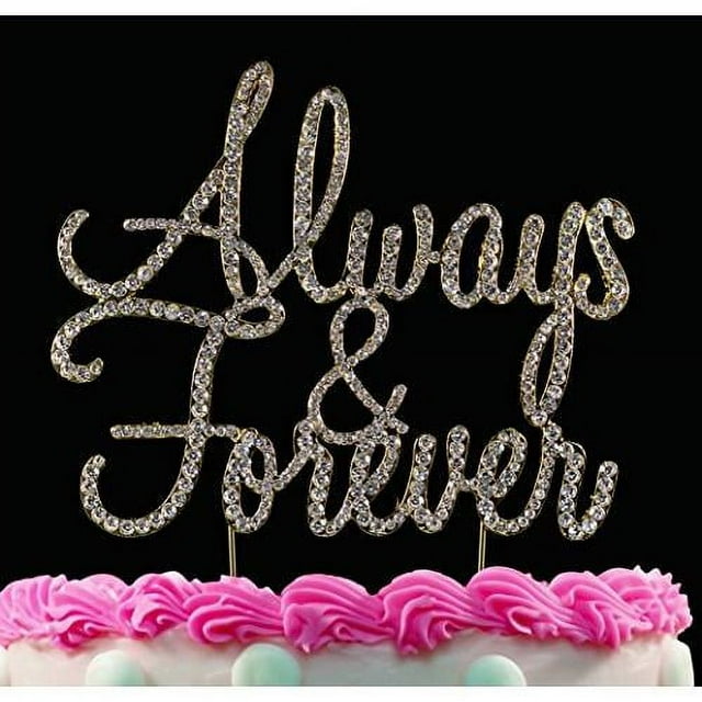 Gold Bling Crystal Cake Toppers Always & Wedding Cake Toppers - Walmart.com
