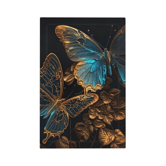 Gold Blue Butterflies Golden Butterfly No Device Blank Wall Plate 1 ...