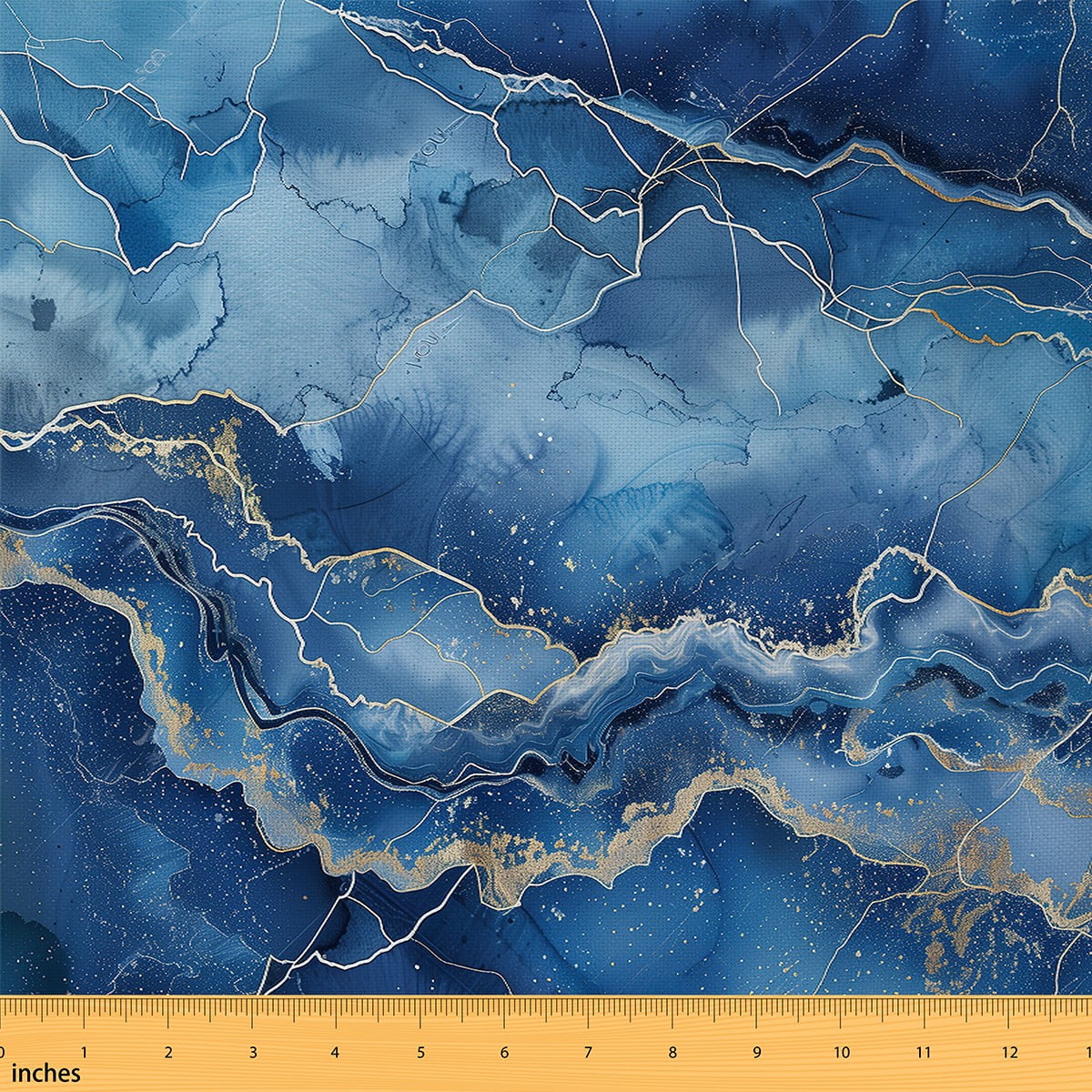 Gold Blue Marble Indoor Outdoor Fabric,Ombre Watercolor Upholstery ...