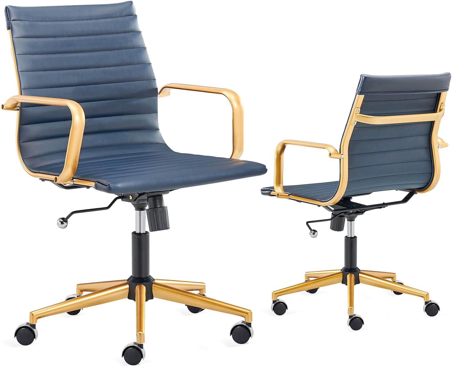 Gold Blue Office Chair Ergonomic Computer Desk Chairs Executive ...