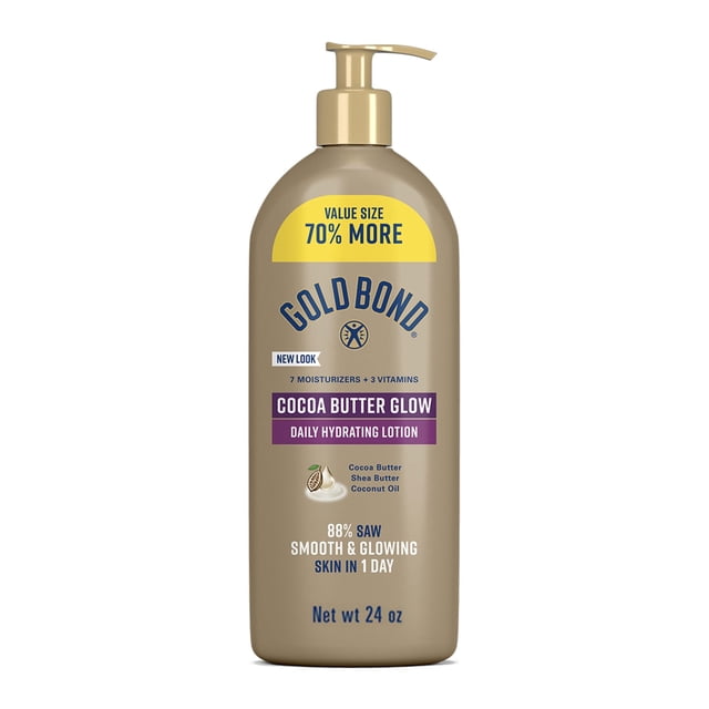 Gold Bond Cocoa Butter Glow Daily Hydrating Lotion with Cocoa Shea ...