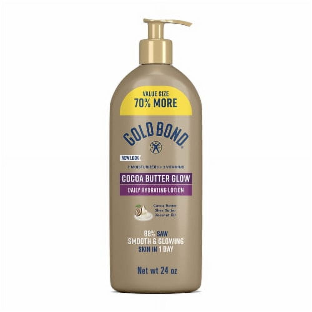 Gold Bond Cocoa Butter Glow Daily Hydrating Lotion with Shea Butter ...