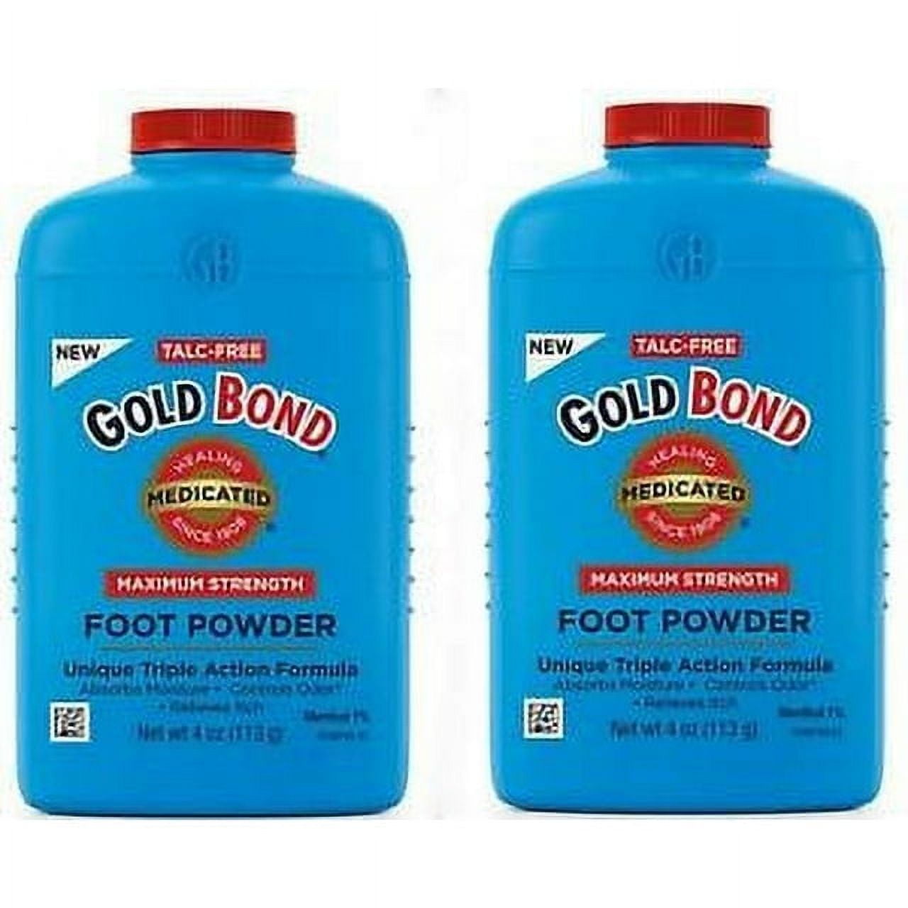 Gold Bond Foot Powder 4oz, 2 Pack, Blue Foot Powder, Unscented ...