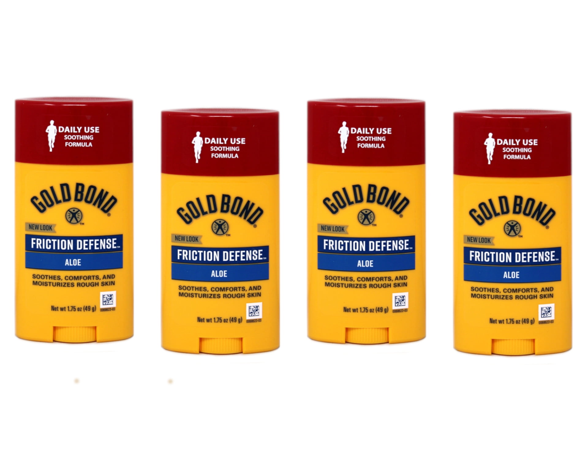 Gold Bond Friction Defense Stick Unscented 1.75 oz, Pack of 4, Reduces ...