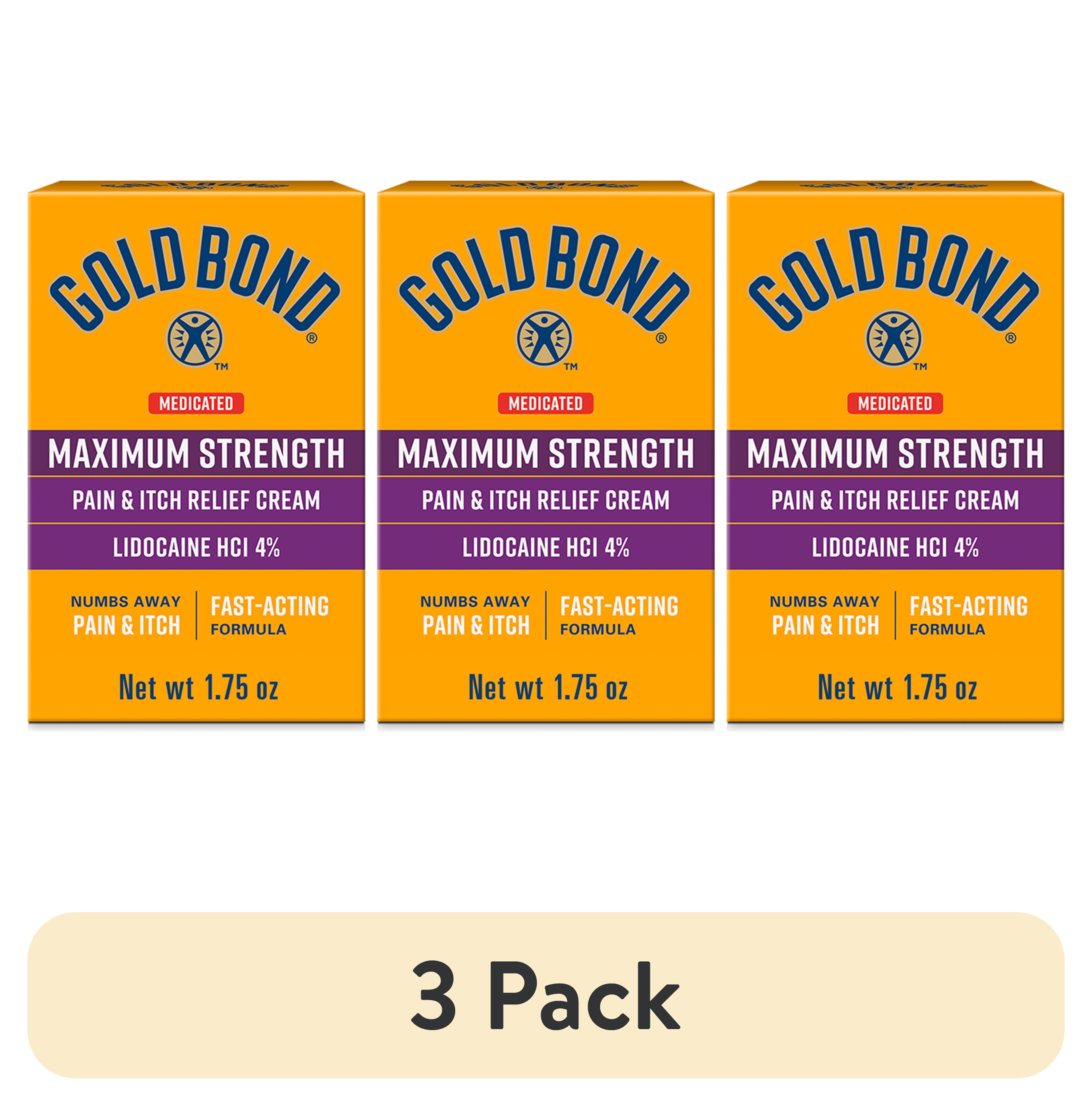 (3 pack) Gold Bond Medicated Maximum Strength Pain & Itch Cream with 4% ...