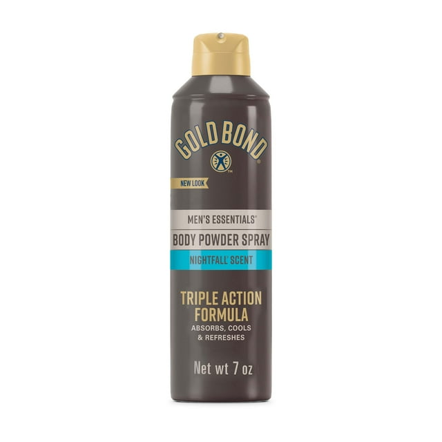 Gold Bond Men's Essentials Body Powder and Foot Powder Spray, Nightfall ...