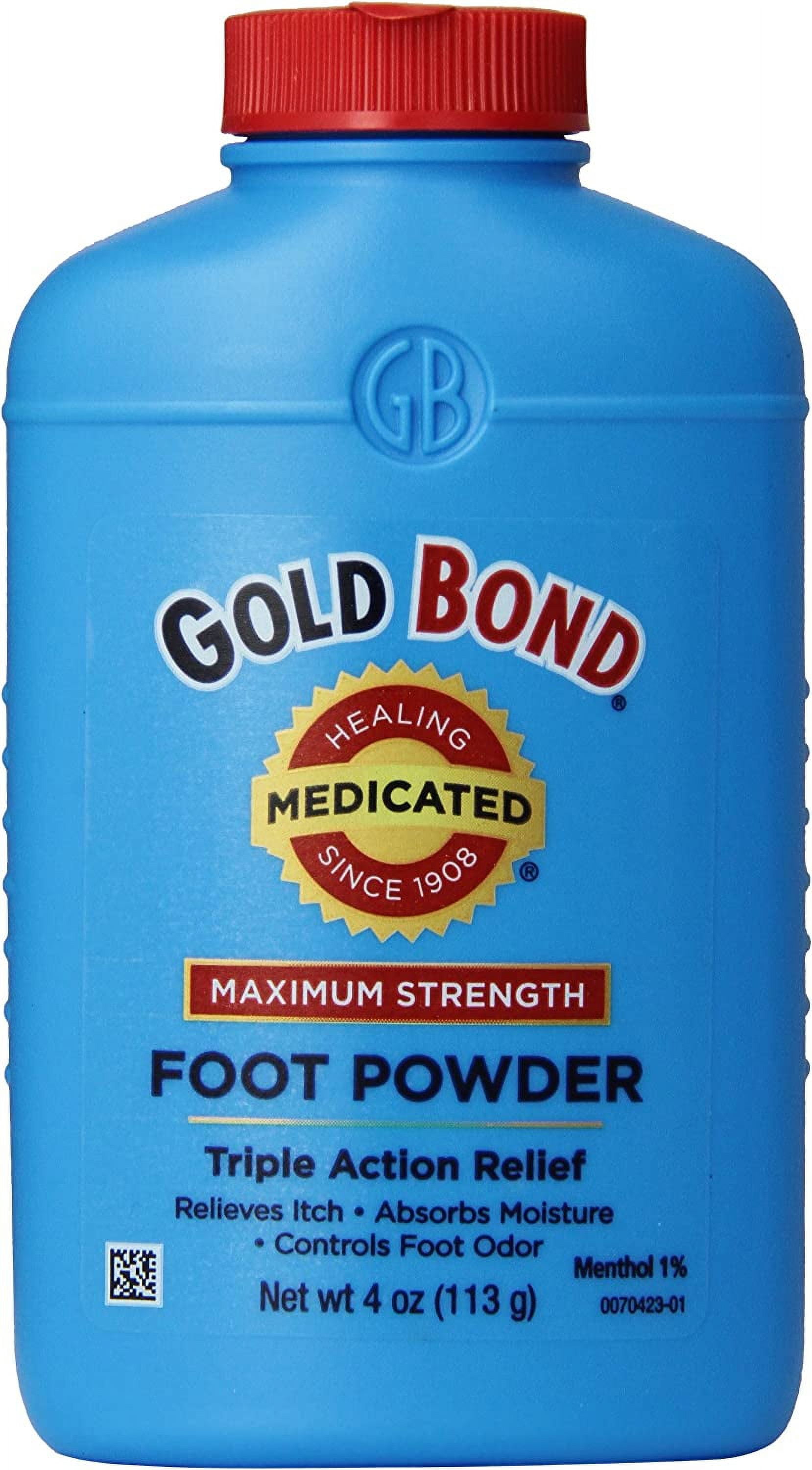 Gold Bond Talc-Free Foot Powder, Medicated Maximum Strength, 4 oz ...