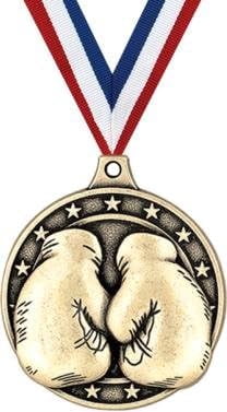 Gold Boxing Glove Medals - 2" 3D Boxing Award Medals with Neck Ribbon ...