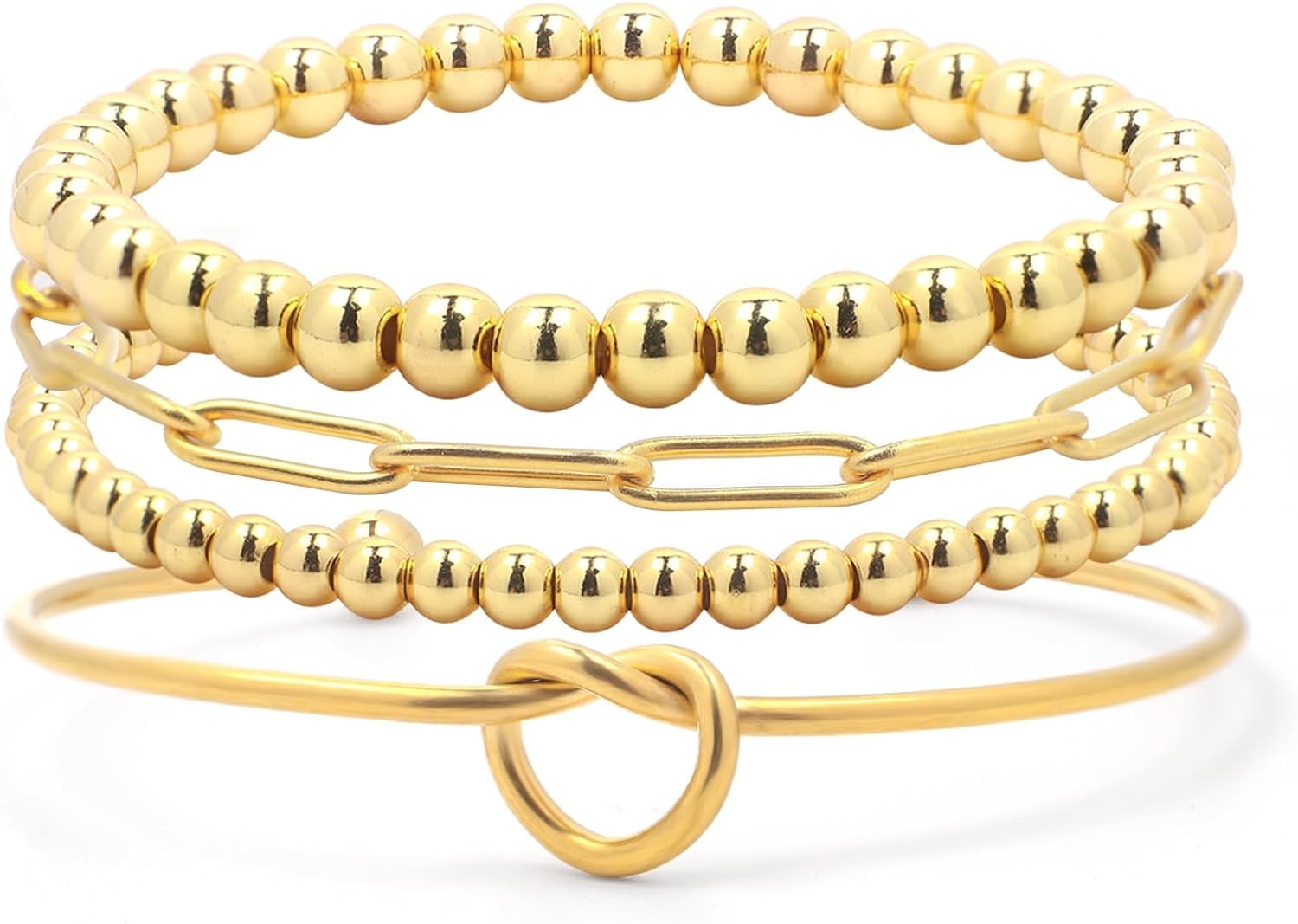 Gold Bracelet Stack Bracelets For Women Trendy Gold Natural Stone Beaded Bracelets Stackable ...