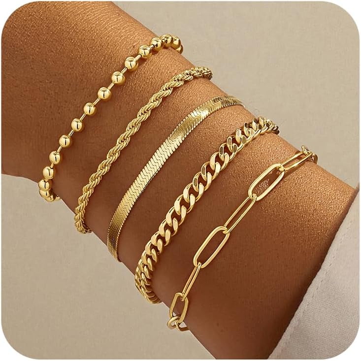 Gold Bracelets for Women,Dainty Bracelets Set for Women Trendy, Gold ...