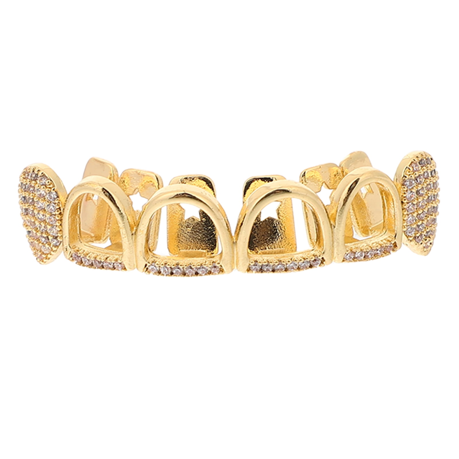 Gold Braces Fake Grill Gold Poker Grills Fang Top Bottom Mouth Grill ...