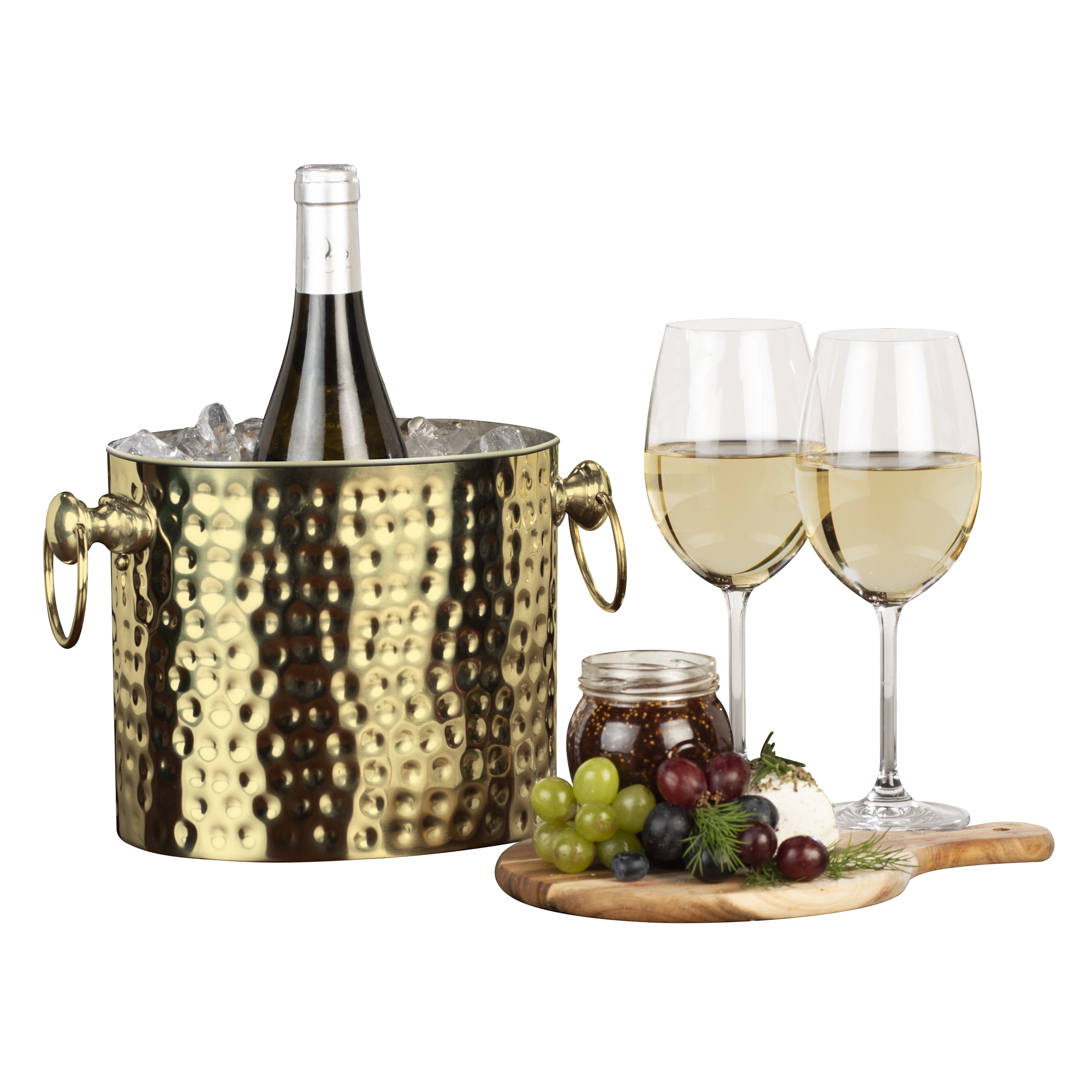 Gold-Brass Artisan Handcrafted 1-Bottle Wine & Champagne Chiller ...