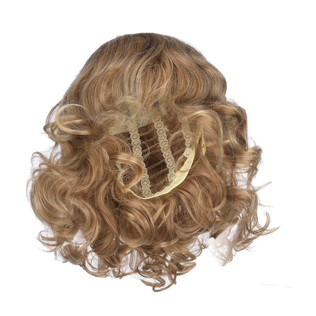 Gold Brazilian Short Wavy Curly Wig - High Temperature Fiber Synthetic ...