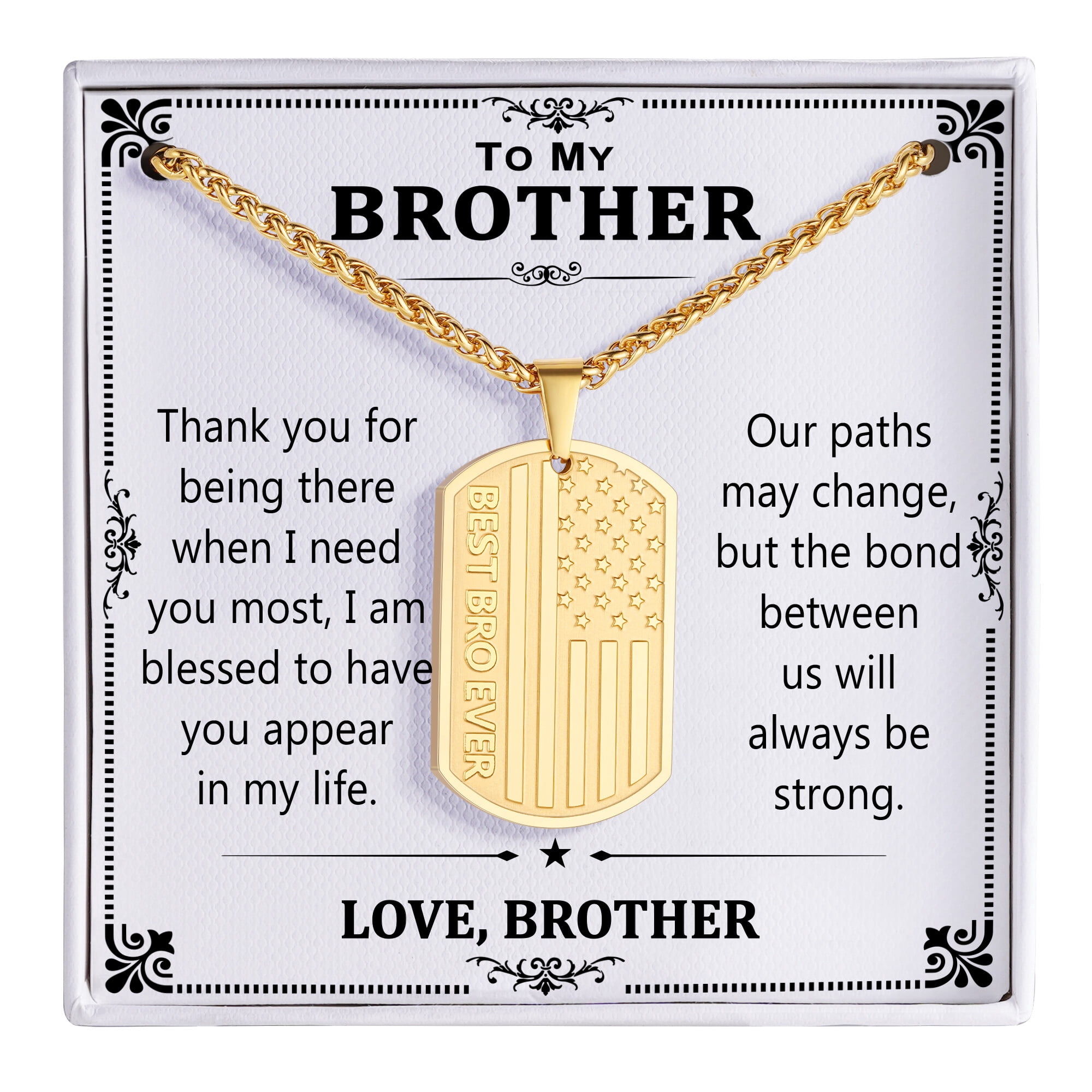 Gold To My Brother Necklace Gifts from Brother, Best Brother Ever ...