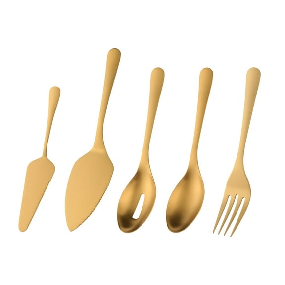 36 Pcs Gold Stainless Steel Serving Utensils Set for Buffet Parties ...