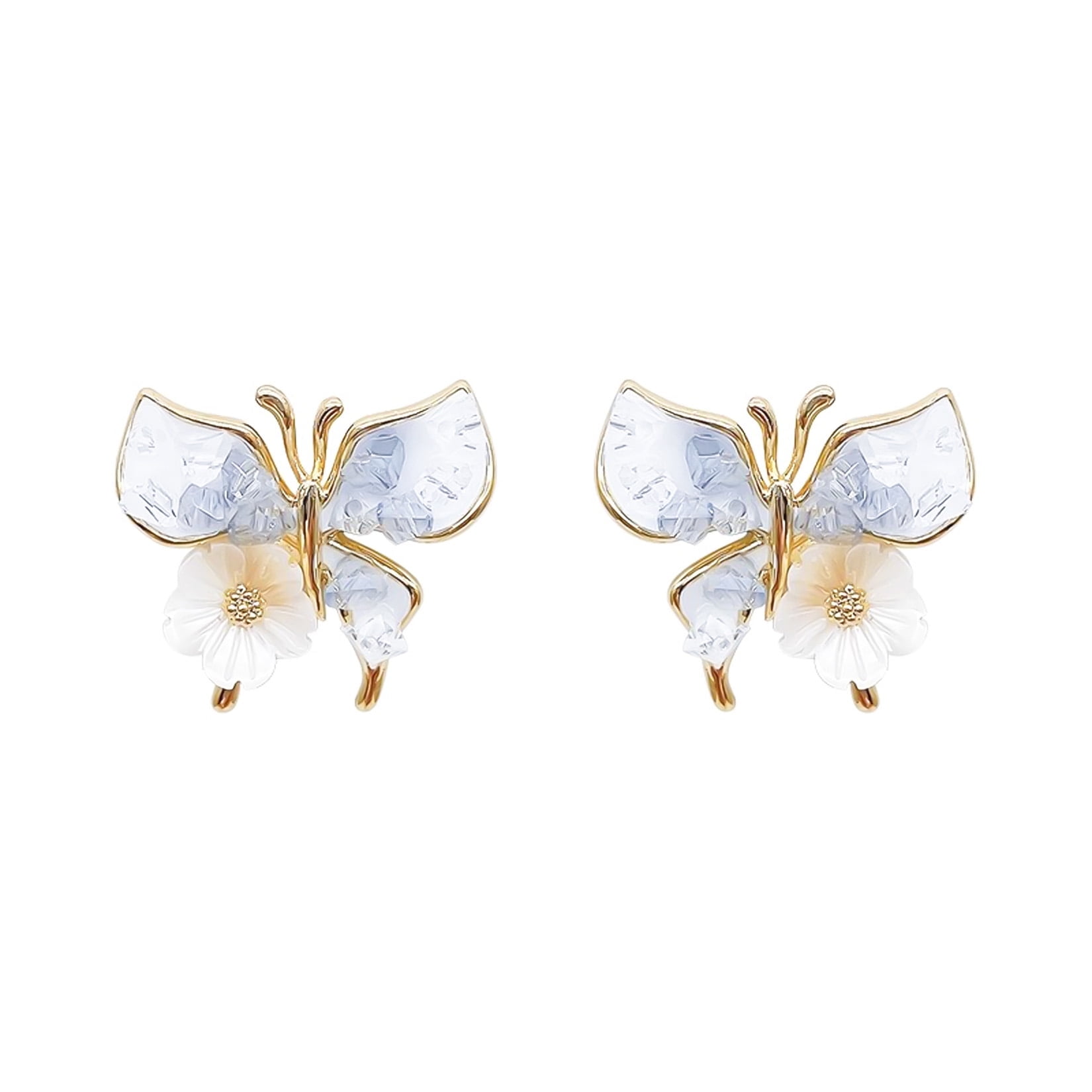 HETICA Gold Butterfly Earrings for Women, Chic Cute Daisy Gradient ...