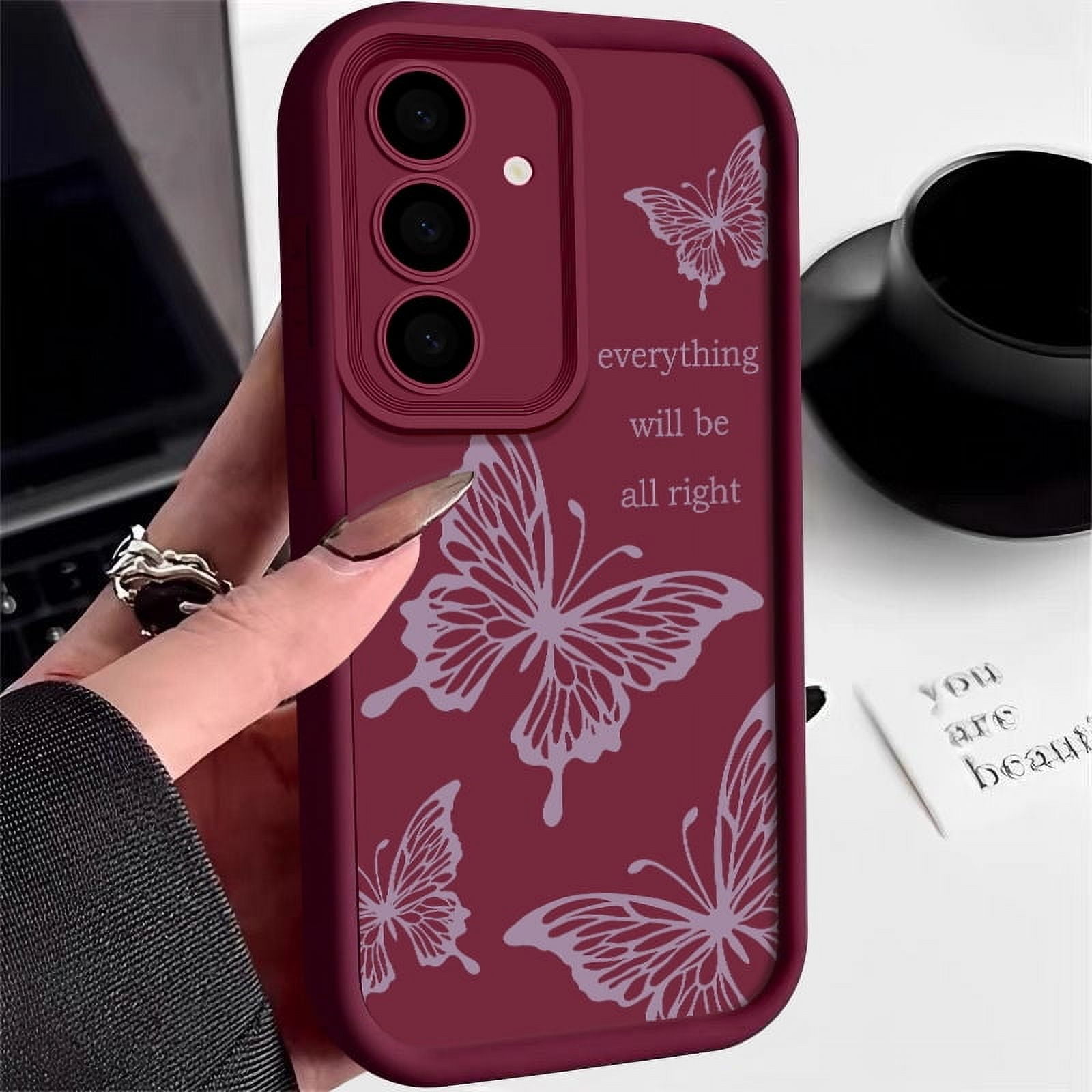 Gold Butterfly Soft TPU Case For Samsung Galaxy S24 Ultra/S24 Plus/S25 ...