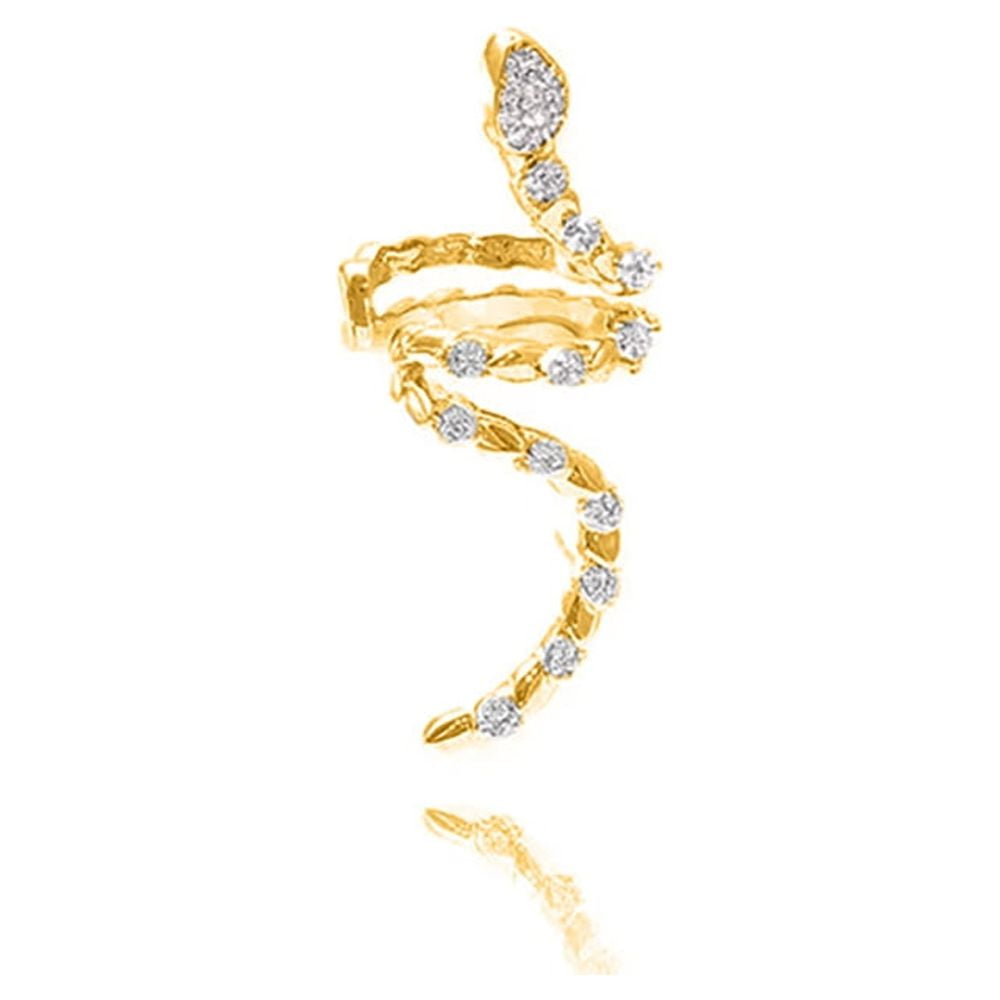 Gold CZ Snake Ear Cuff Cartilage Non Pierced Clip On Earring for Women ...