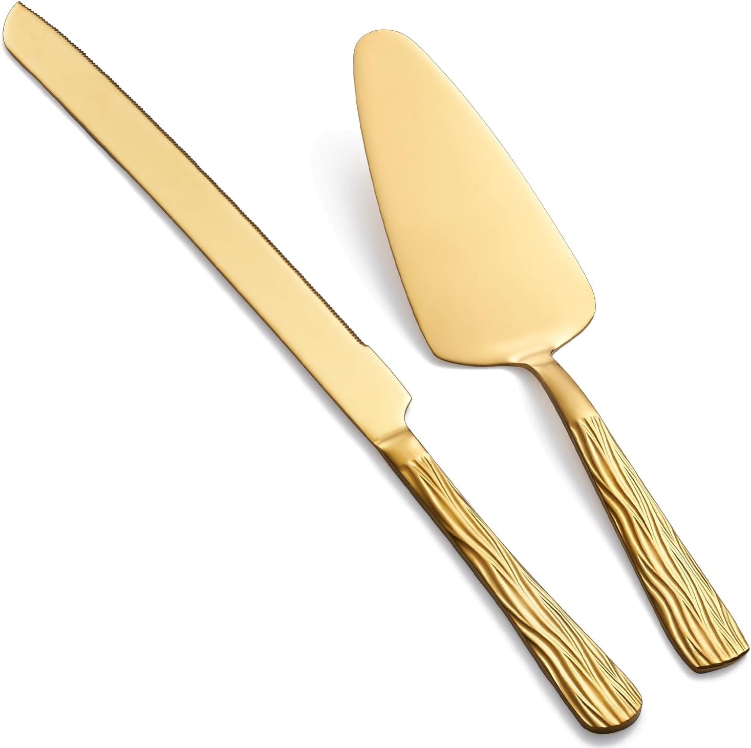 Gold Cake Cutter Set, Stainless Steel Cake Cutting Utensils Include ...