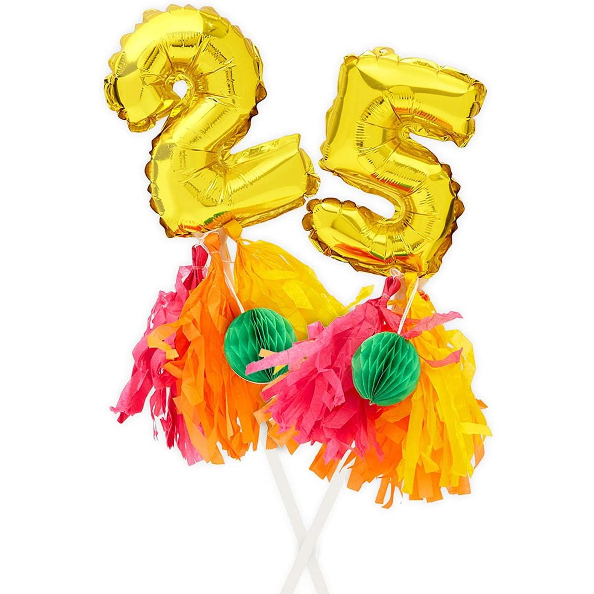 Gold Cake Topper Number Balloons, Number 25 Balloon (7.5 In) - Walmart.com