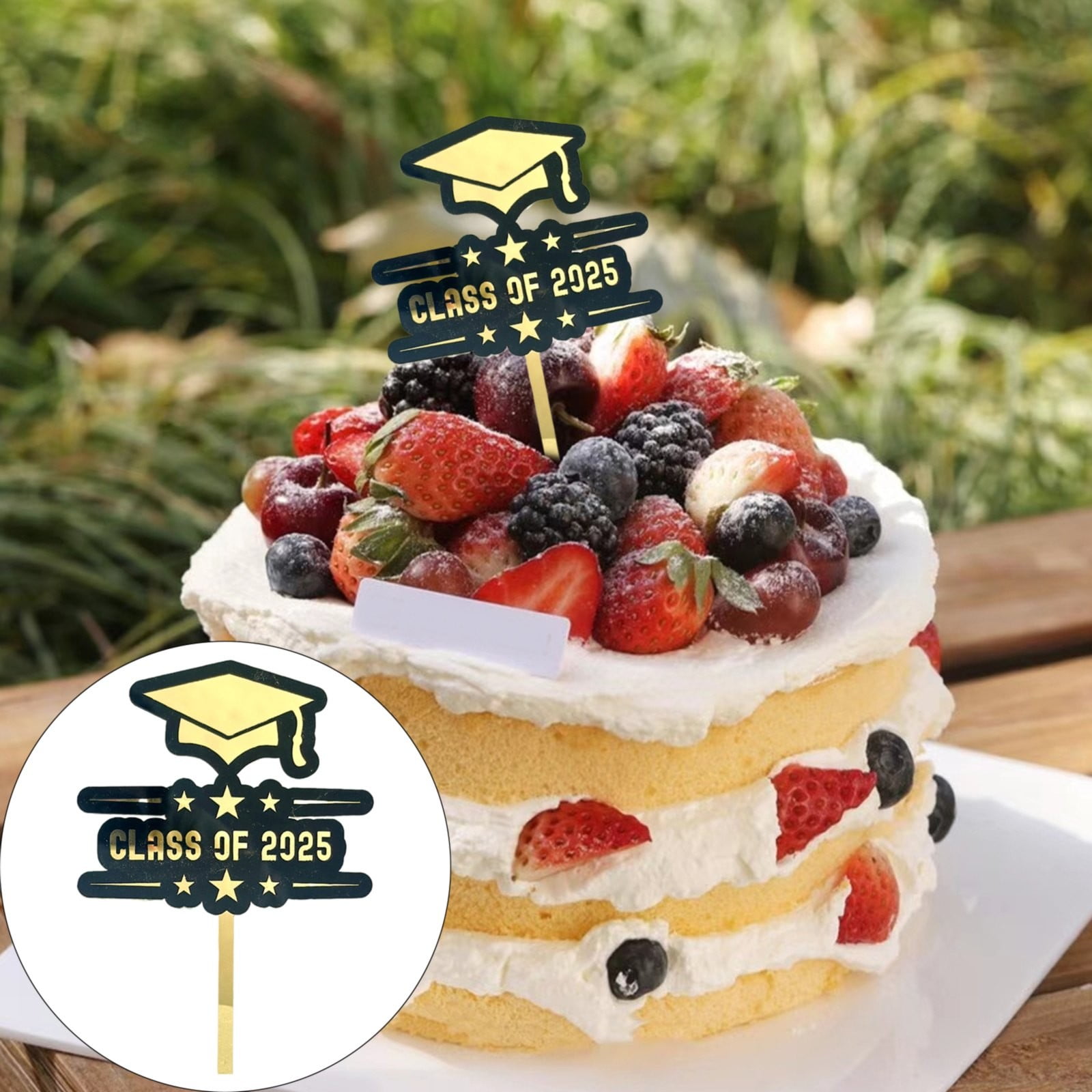 Gold Cake Toppers,Class Of 2025 Graduation Cupcake Toppers Glitter ...