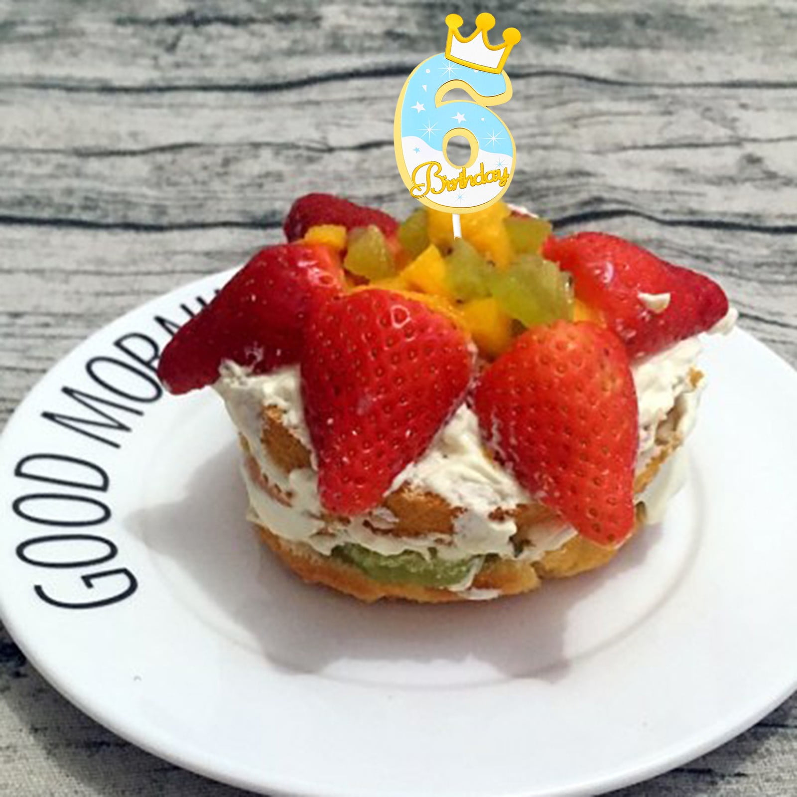 Gold Cake Toppers,Light Blue Number Birthday Cake Insert Card, Cake ...