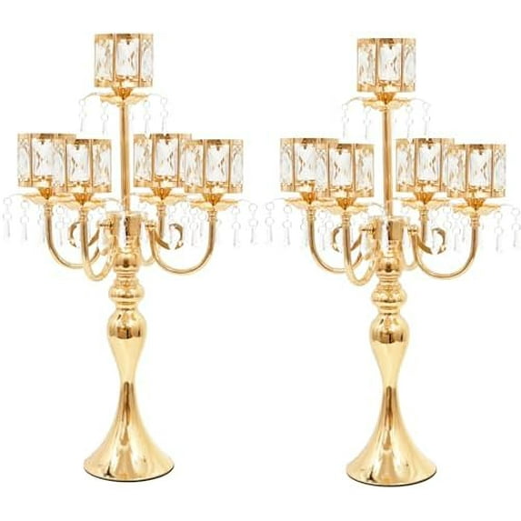 Gold Candelabra Centerpieces for Tables, 2Pcs 22in Tall Candlestick ...