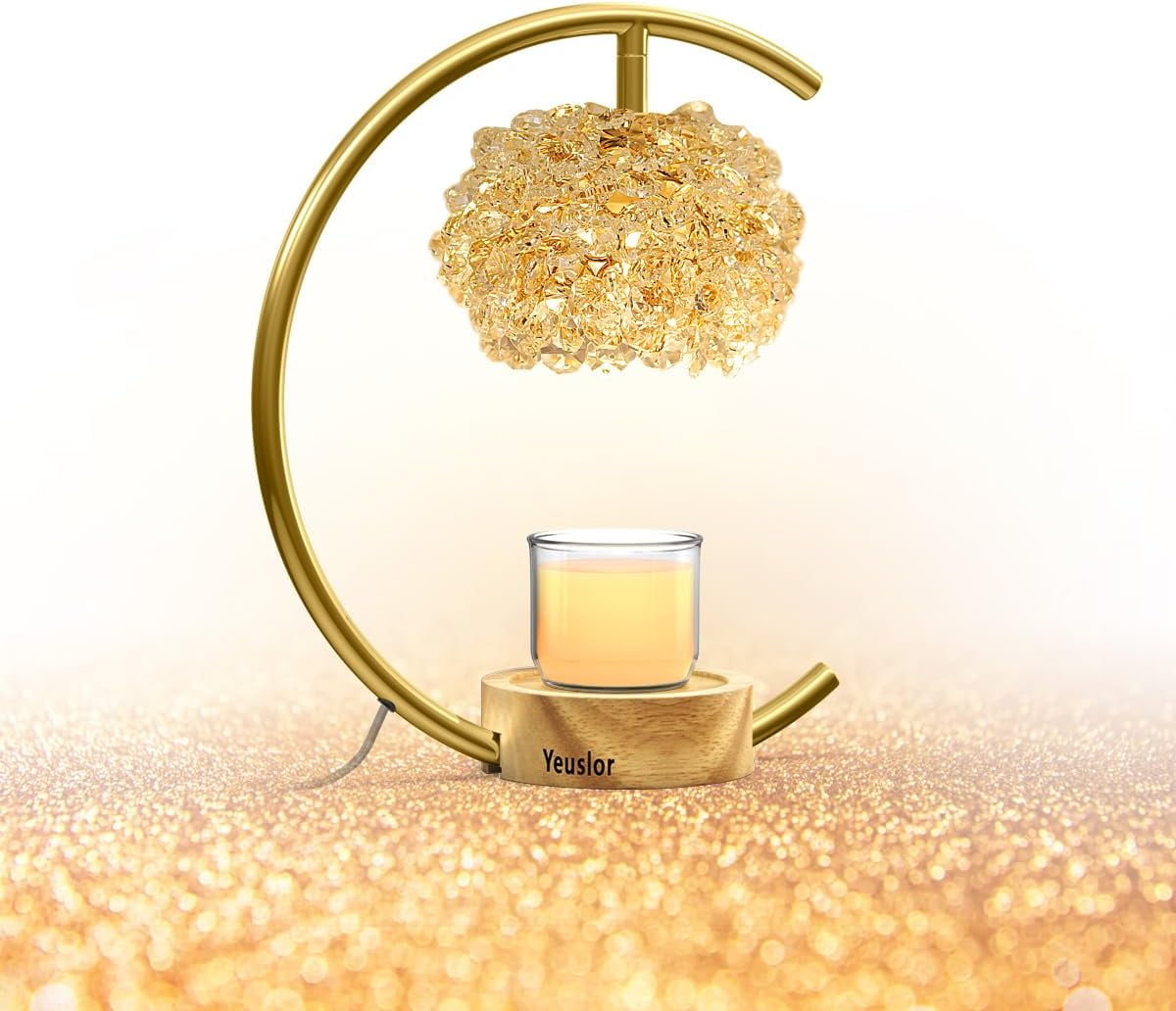 Gold Candle Warmer Lamp for Jar Candles with Adjustable Brightness ...