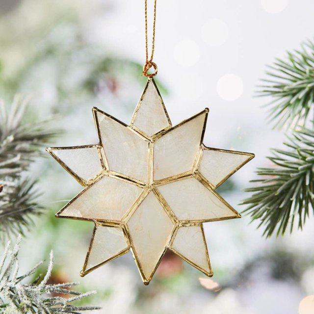 Gold Capiz Shell Star Ornament - Walmart.com