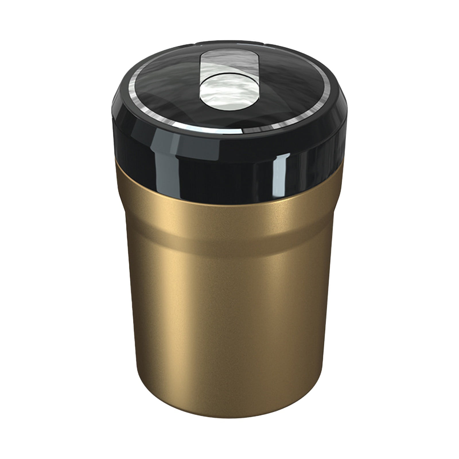 Gold Car Ashtray With Ceramic Inner Liner One Click Open Cover Led ...