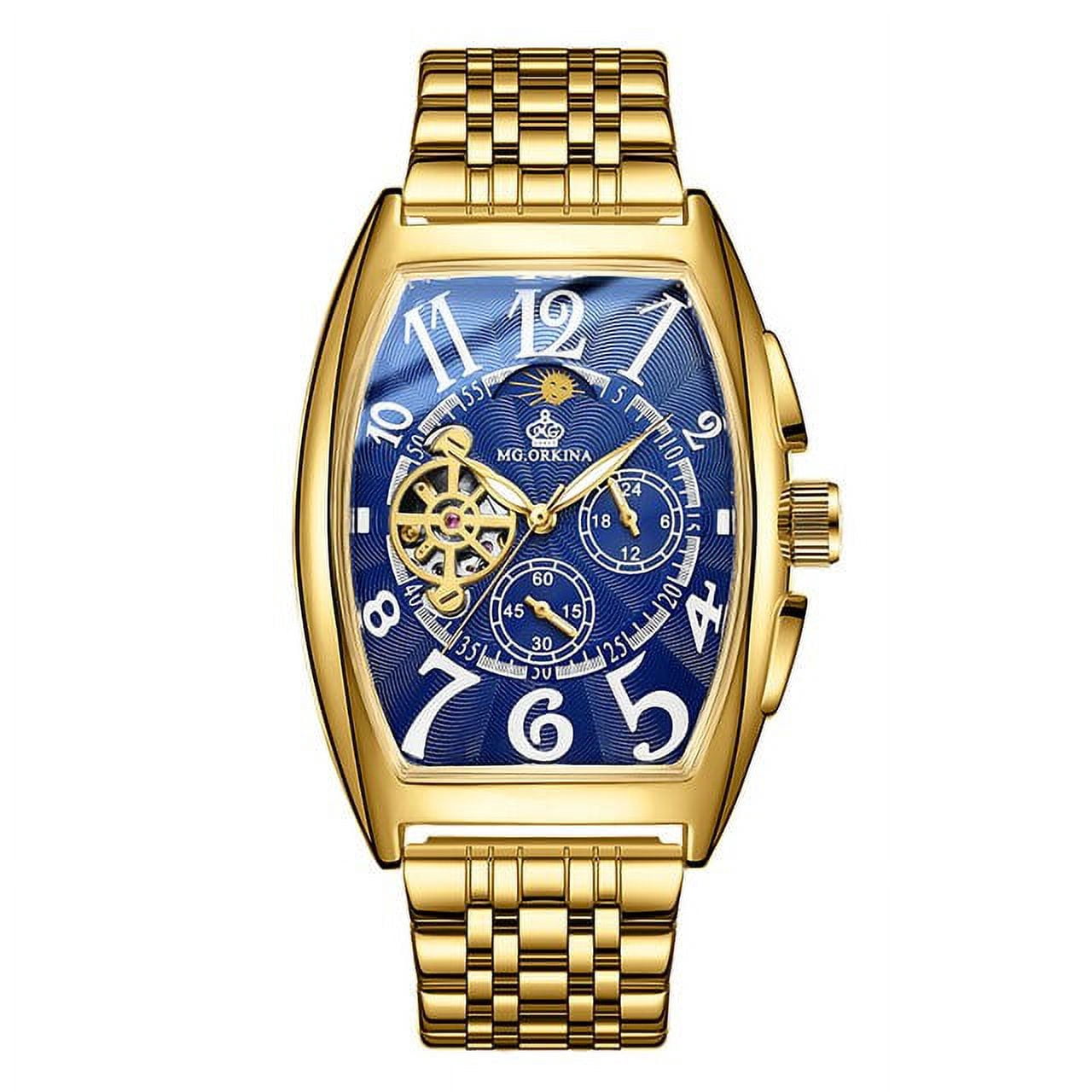 Gold Case Big Square Dial Automatic Watch Men Tourbillon Mechanical ...