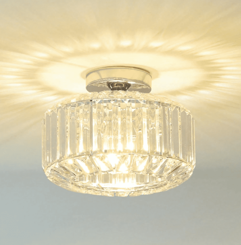 Gold Ceiling Light Fixture - Crystal Semi Flush Mount Light Fixture ...