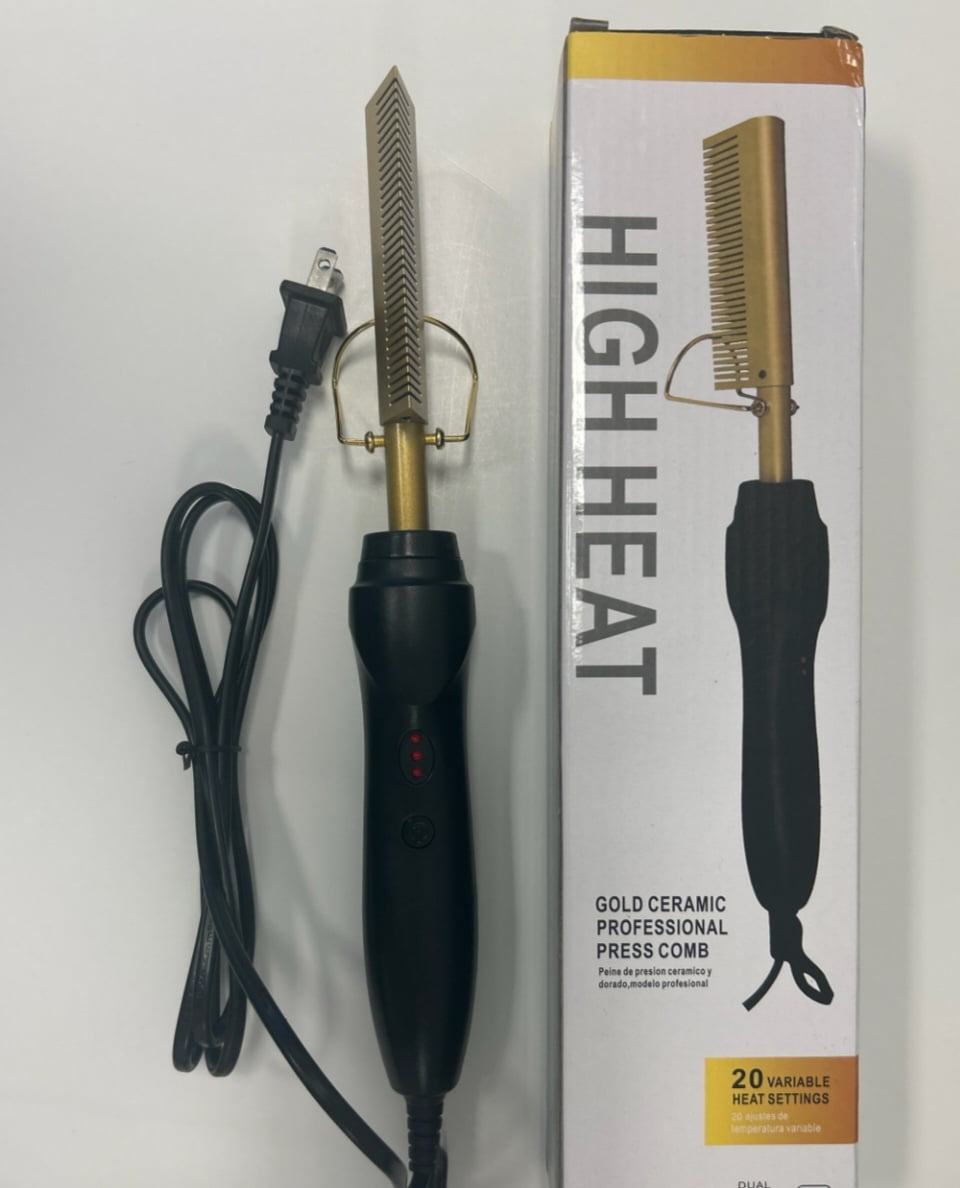 Gold Ceramic Professional Electric Press Comb - Walmart.com