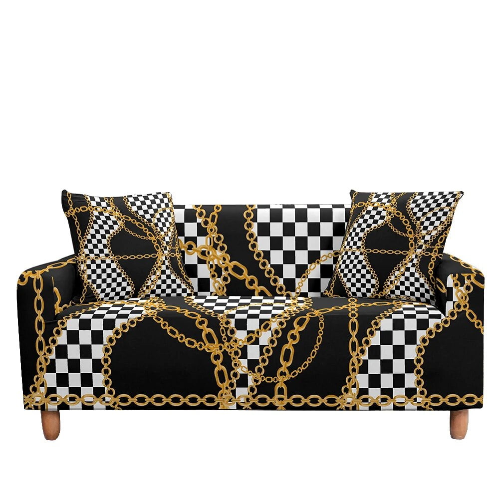 Gold Chain Elastic Sofa Cover for Living Room Washable Stretch Sofa ...