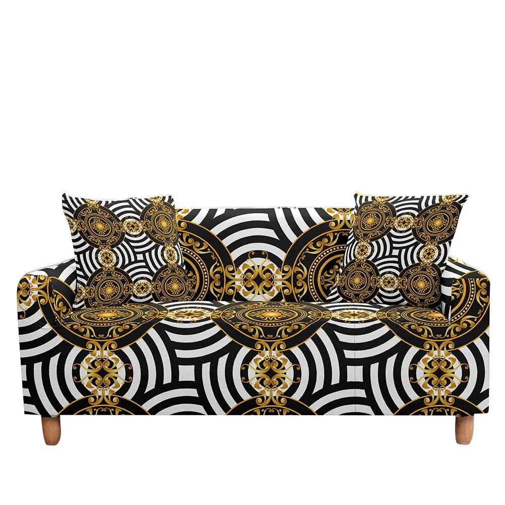 Gold Chain Elastic Sofa Cover for Living Room Washable Stretch Sofa ...