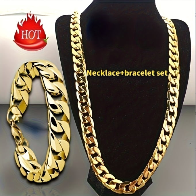 Gold Chain For Men!YTTAL 5MM Fashion Men 18K Gold Necklace Cuban Chain ...