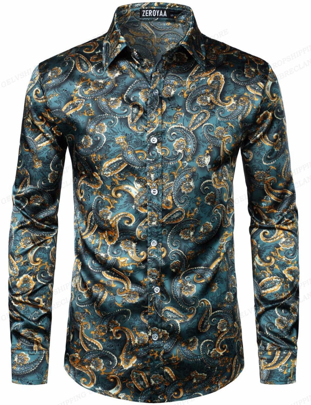 Gold Chain Hawaii Shirts Butterfly 3d Print Shirts Men Fashion Shirts ...