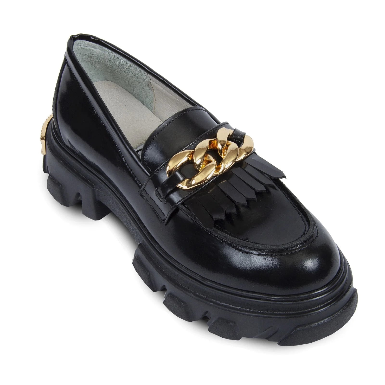 Gold Chain Leather Loafer By URBNKICKS - Walmart.com