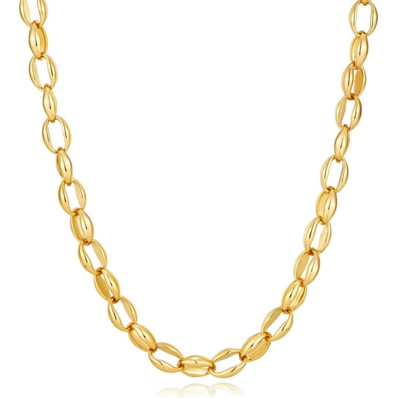 Gold Chain Necklace Chunky Gold Plated Link Necklace for Women Men ...