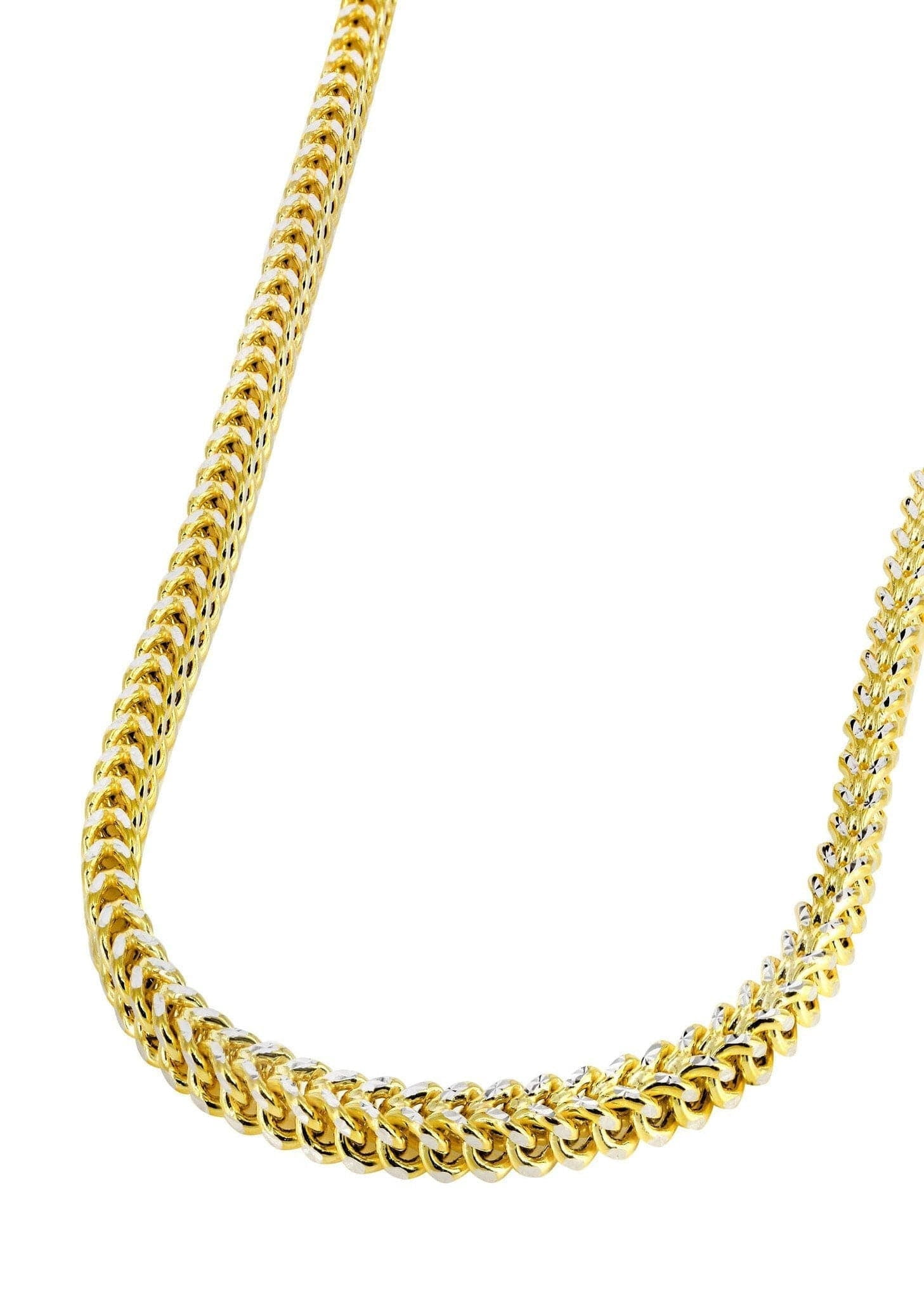 Gold Chain - Womens Semi Solid Diamond Cut Franco Chain 10K/14K Gold ...