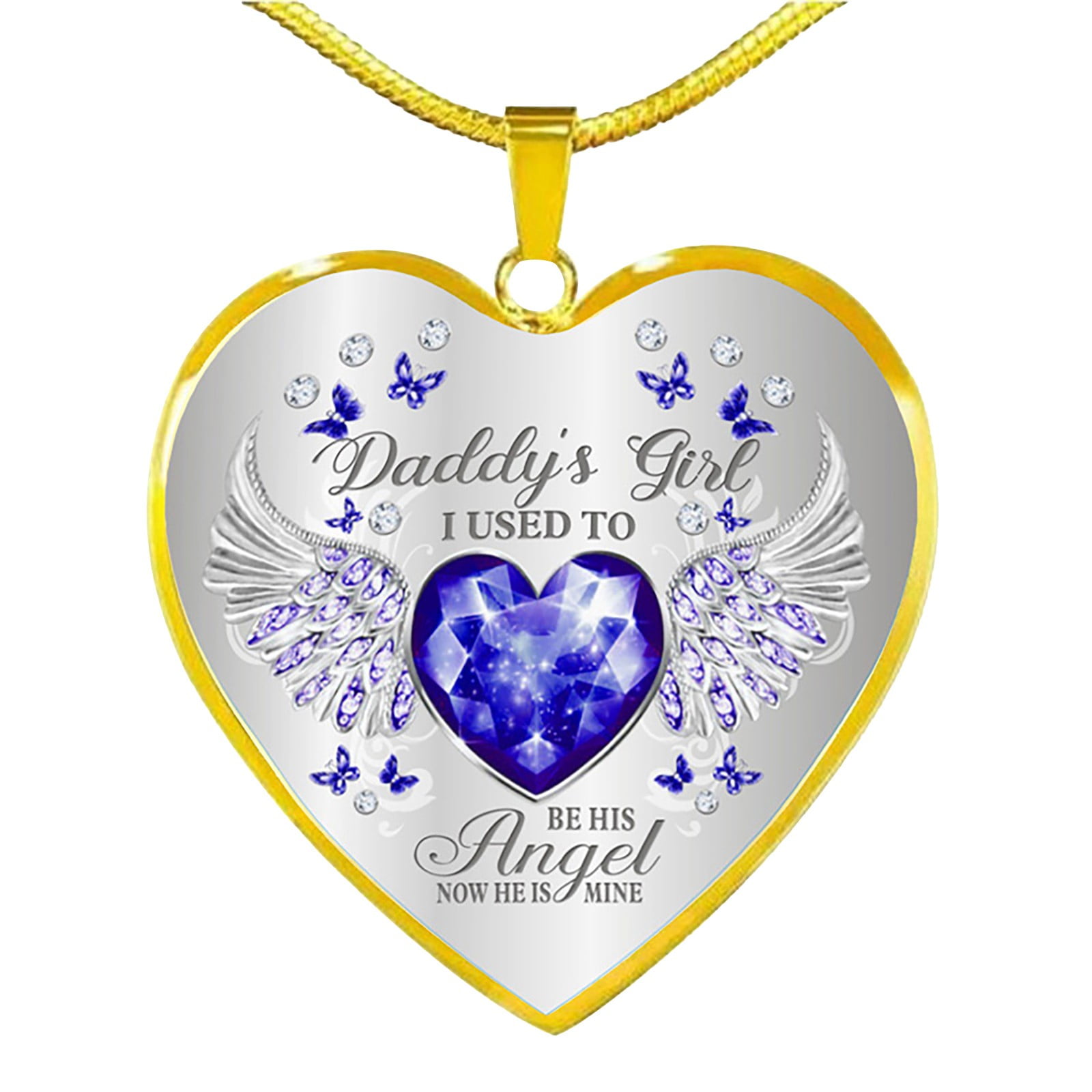 Gold Chains Heart Pendant Necklaces for Women Men Father's Day Gift ...
