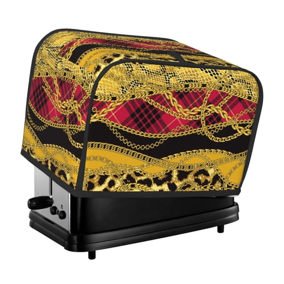 Gold Chains Leopard Snake Skin Scottish Tartan 2 Slice Toaster Cover ...